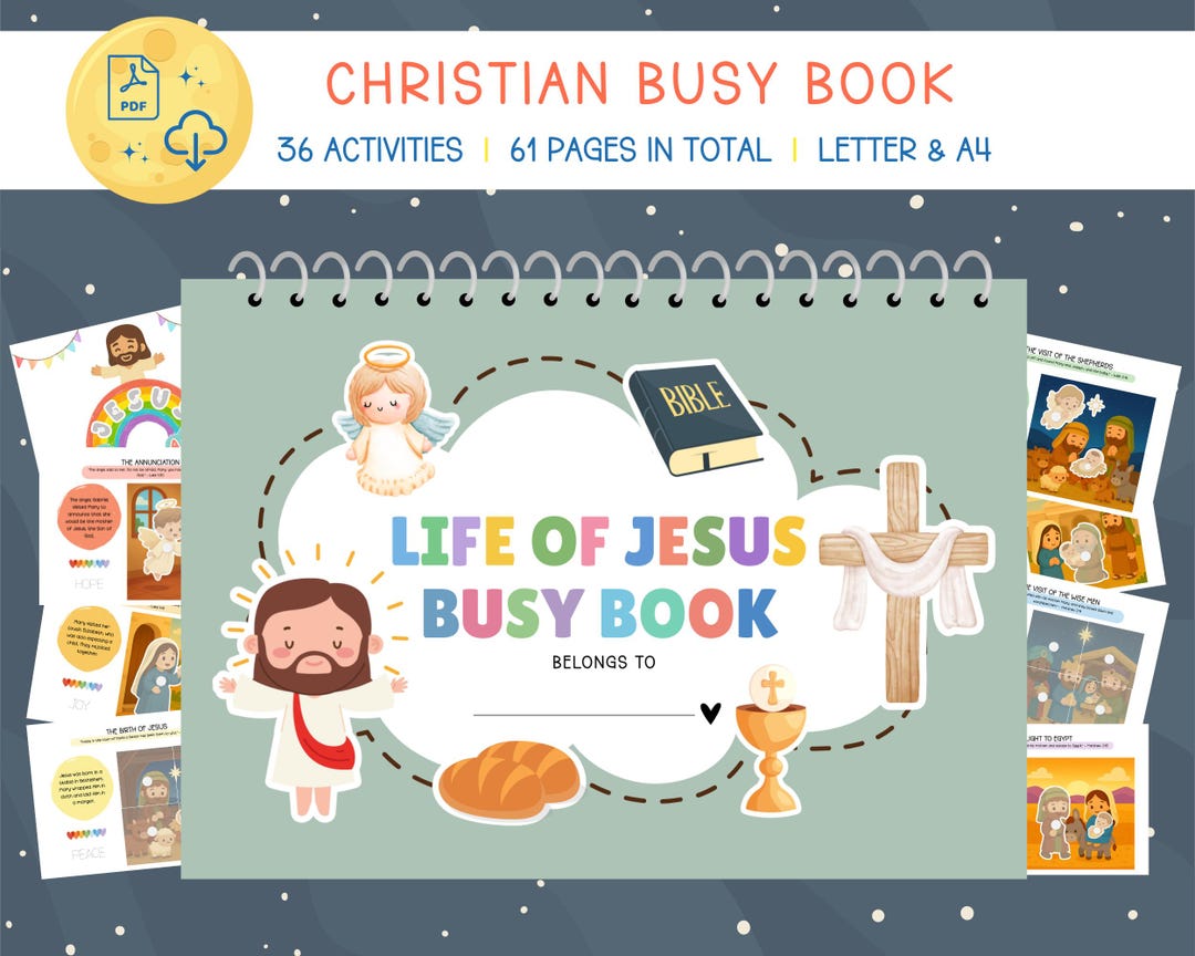 Life of Jesus Busy Book: Christian Activity Book (PDF Download) - Etsy