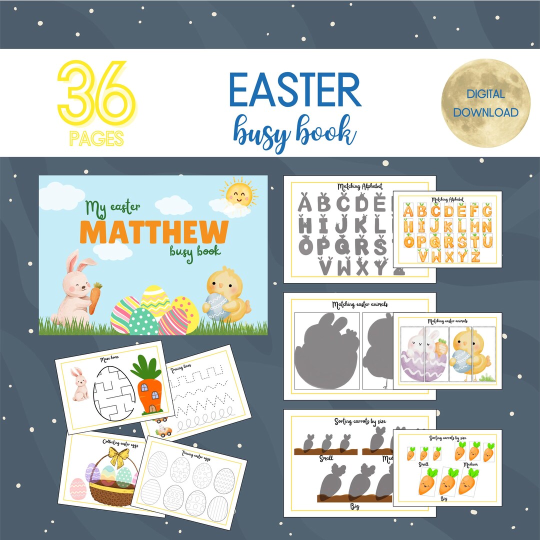 Easter Busy Book for Toddlers, Printable Easter Activity Book ...