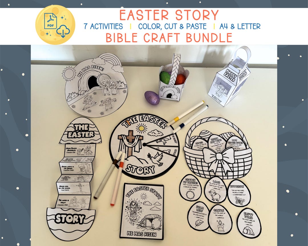 Easter Story Craft Mega Bundle, Easter Activity Pack for Kids ...