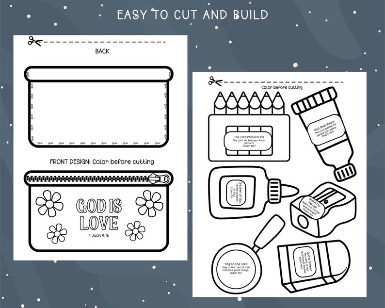 Printable Bible Pencil Case Craft: God is Love, Sunday School Activity ...