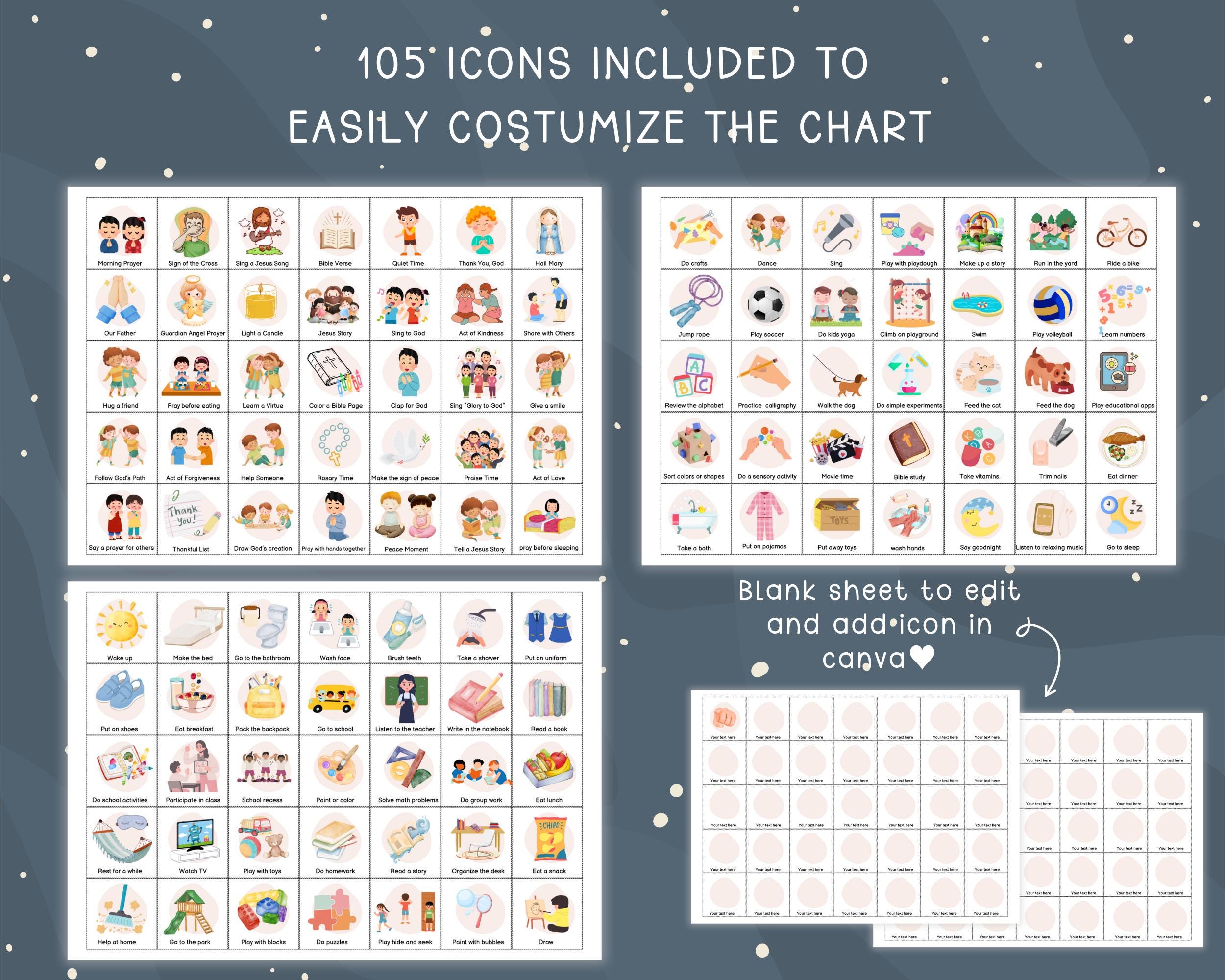 Kids' Routine Flip Chart: Visual Schedule, Daily Chores (PDF ...
