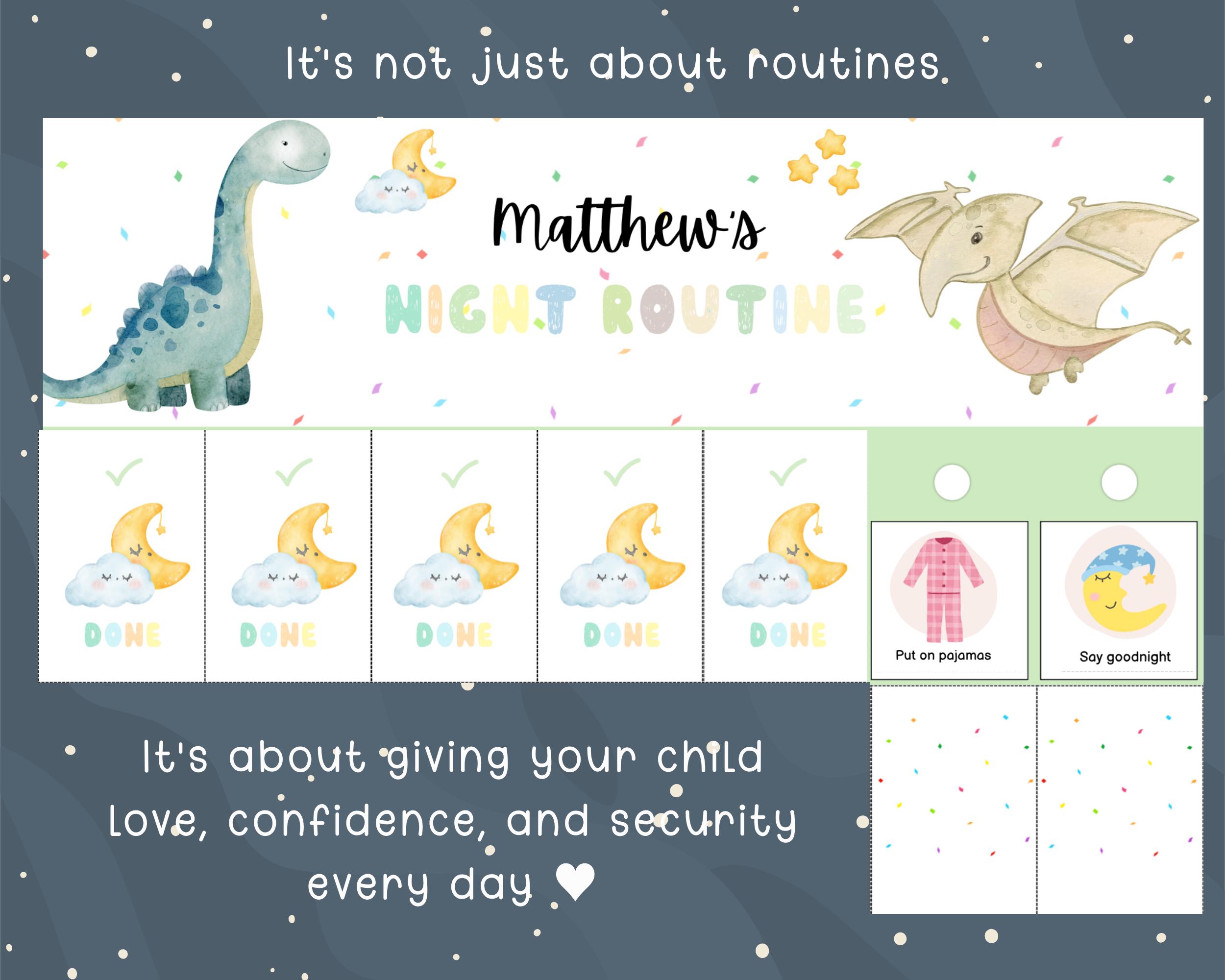Dinosaur Routine Flip Chart: Visual Schedule for Kids (digital Download ...