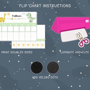 Dinosaur Routine Flip Chart for Kids, Editable Toddler Chore Chart ...