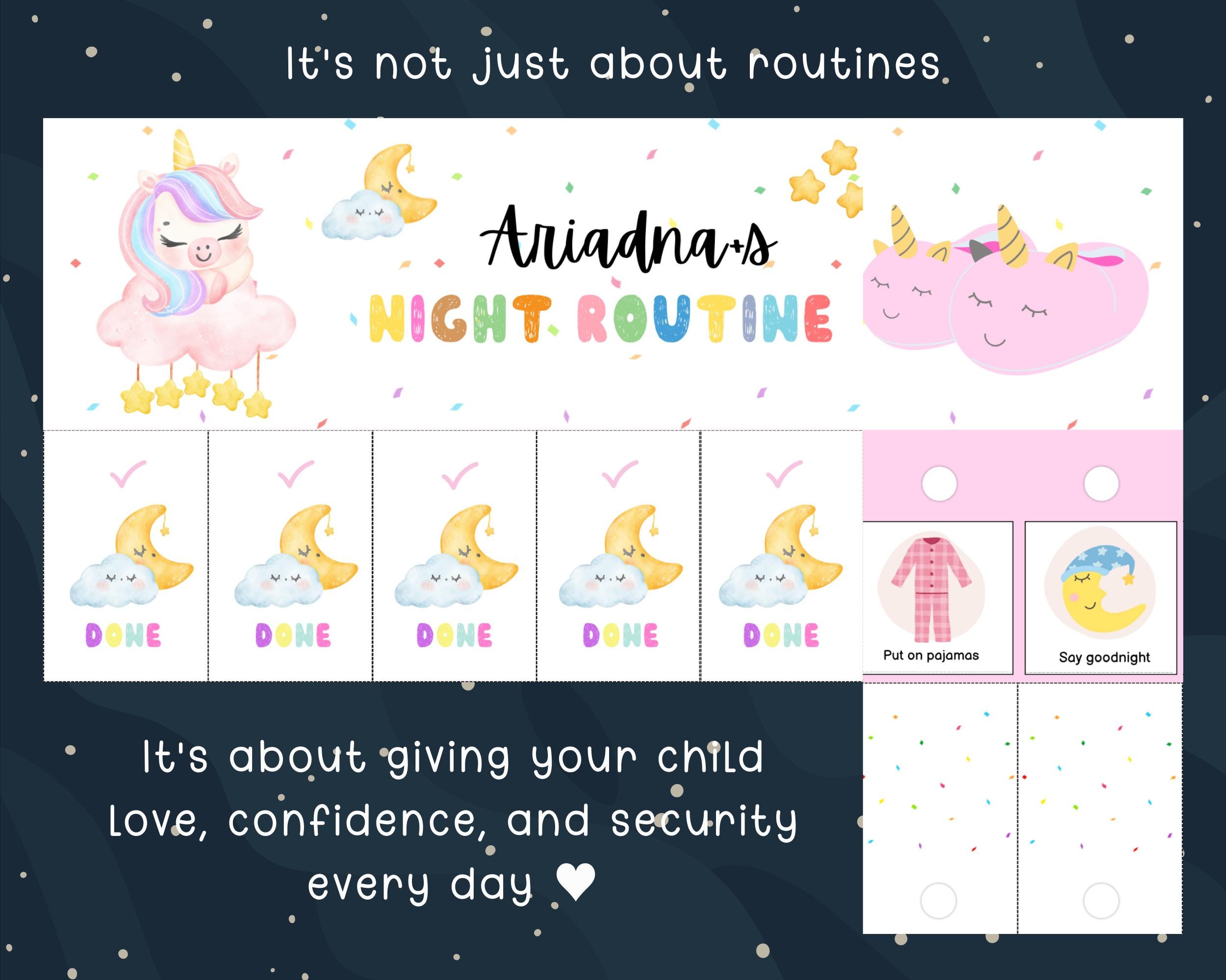 Unicorn Kids Routine Chart: Visual Schedule, Chore Chart (digital ...