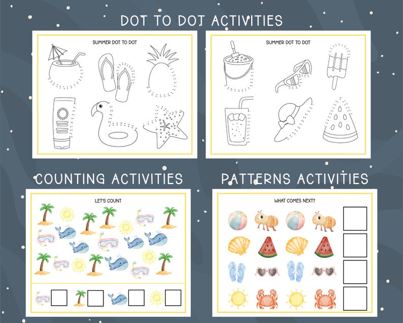 Summer Toddler Busy Book: Preschool Learning Binder (PDF Download) - Etsy