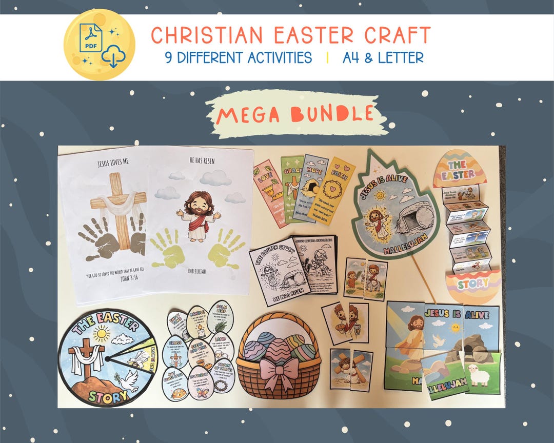 Easter Story Mega Bundle Activity Pack for Kids, Easter Crafts ...