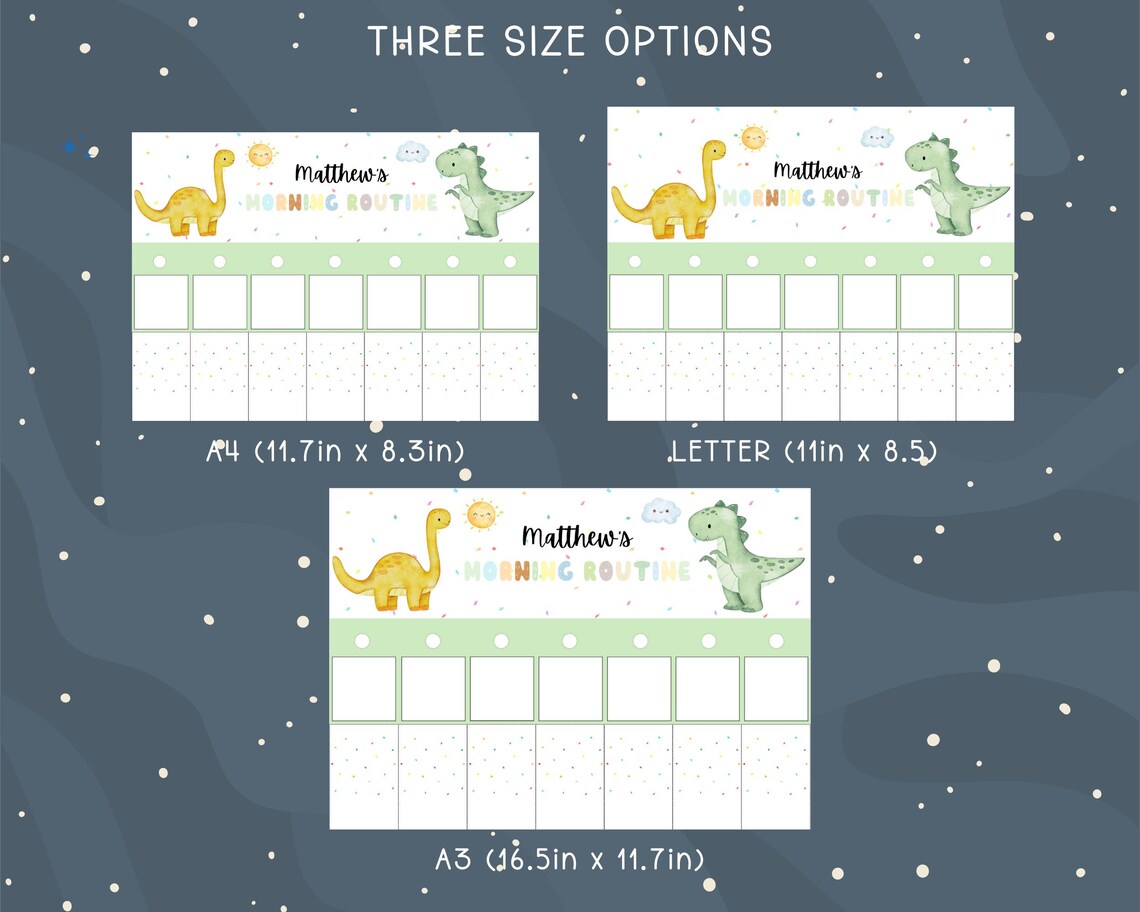 Dinosaur Routine Flip Chart: Visual Schedule for Kids (digital Download ...