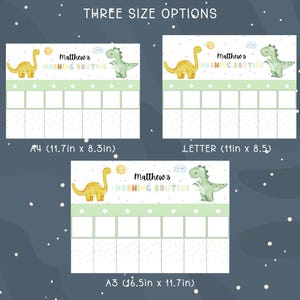 Dinosaur Routine Flip Chart for Kids, Editable Toddler Chore Chart ...