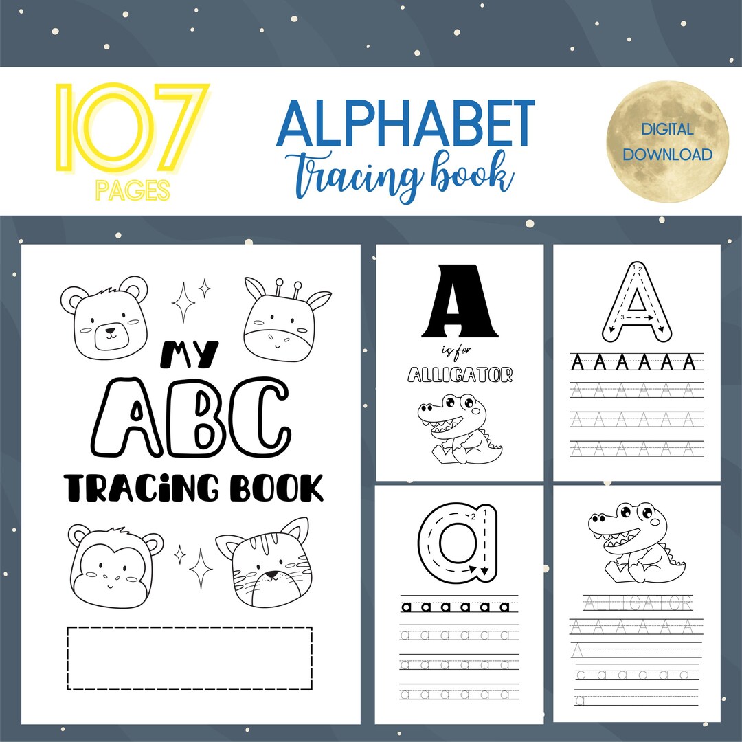 Alphabet Tracing Book, Alphabet Tracing Worksheets, Kindergarten ...