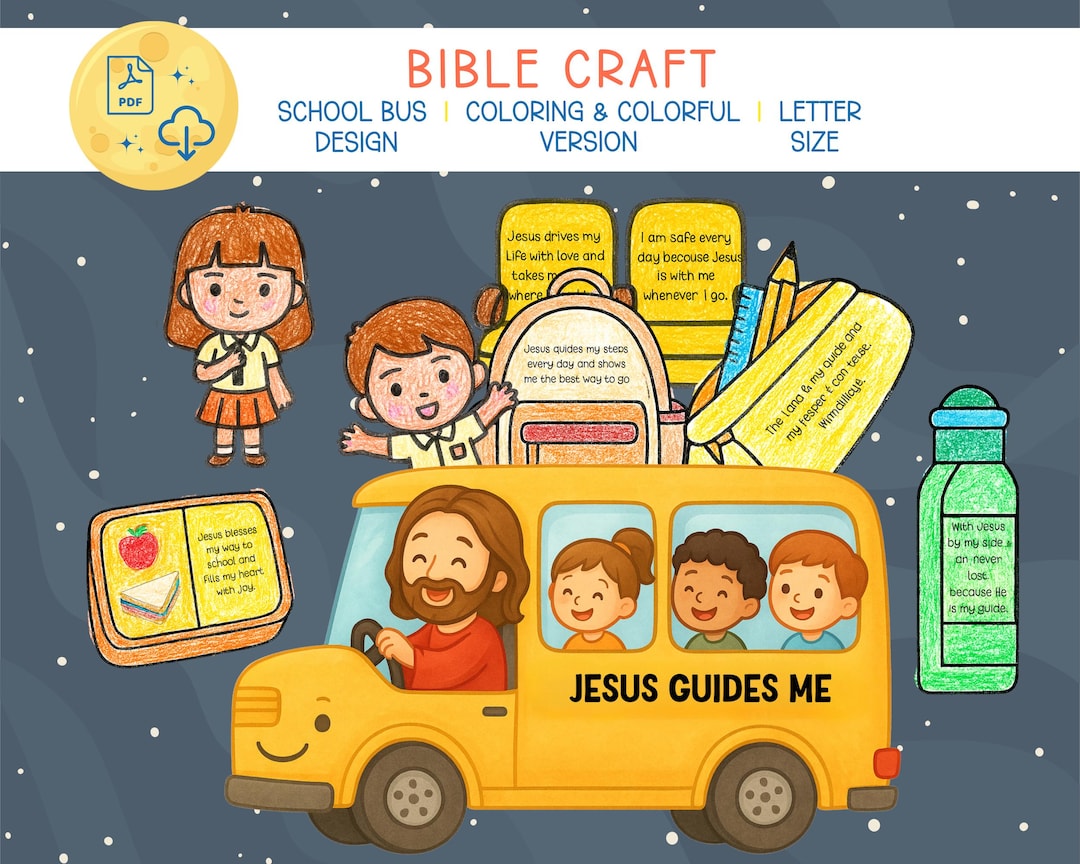 Printable Bible School Bus Craft: Christian Kids' Activity (PDF ...