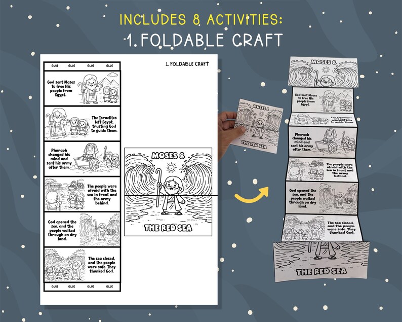 Moses and the Red Sea Craft Bundle, Bible Activity Pack for Kids ...