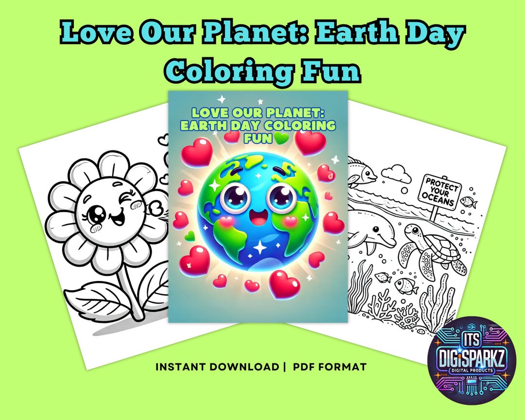 Earth Day Coloring Pages | Fun & Educational PDF | Instant Download ...