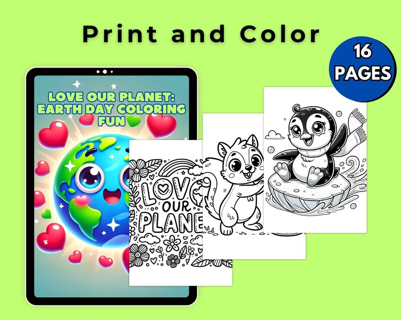Earth Day Coloring Pages | Fun & Educational PDF | Instant Download ...