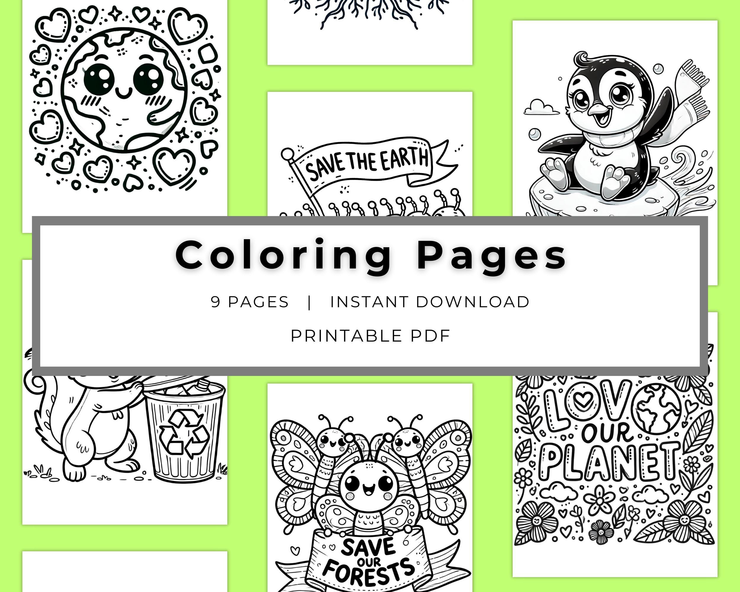 Earth Day Coloring Pages | Fun & Educational PDF | Instant Download ...