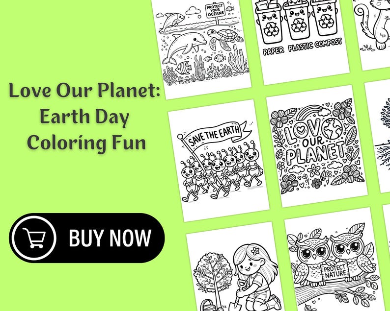 Earth Day Coloring Pages | Fun & Educational PDF | Instant Download ...