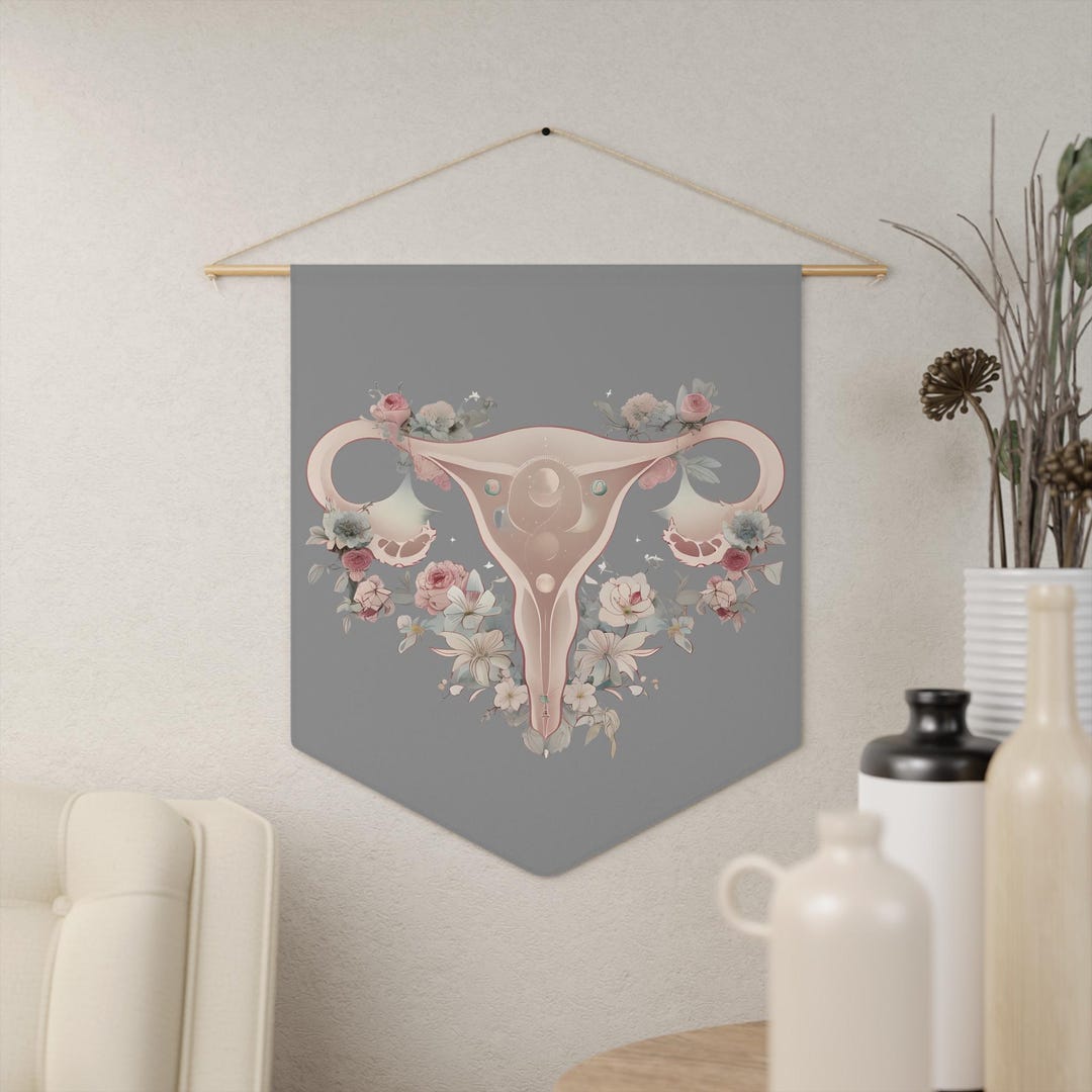 Floral Uterus Pennant Banner •boho Wall Décor •feminist Home Decor ...