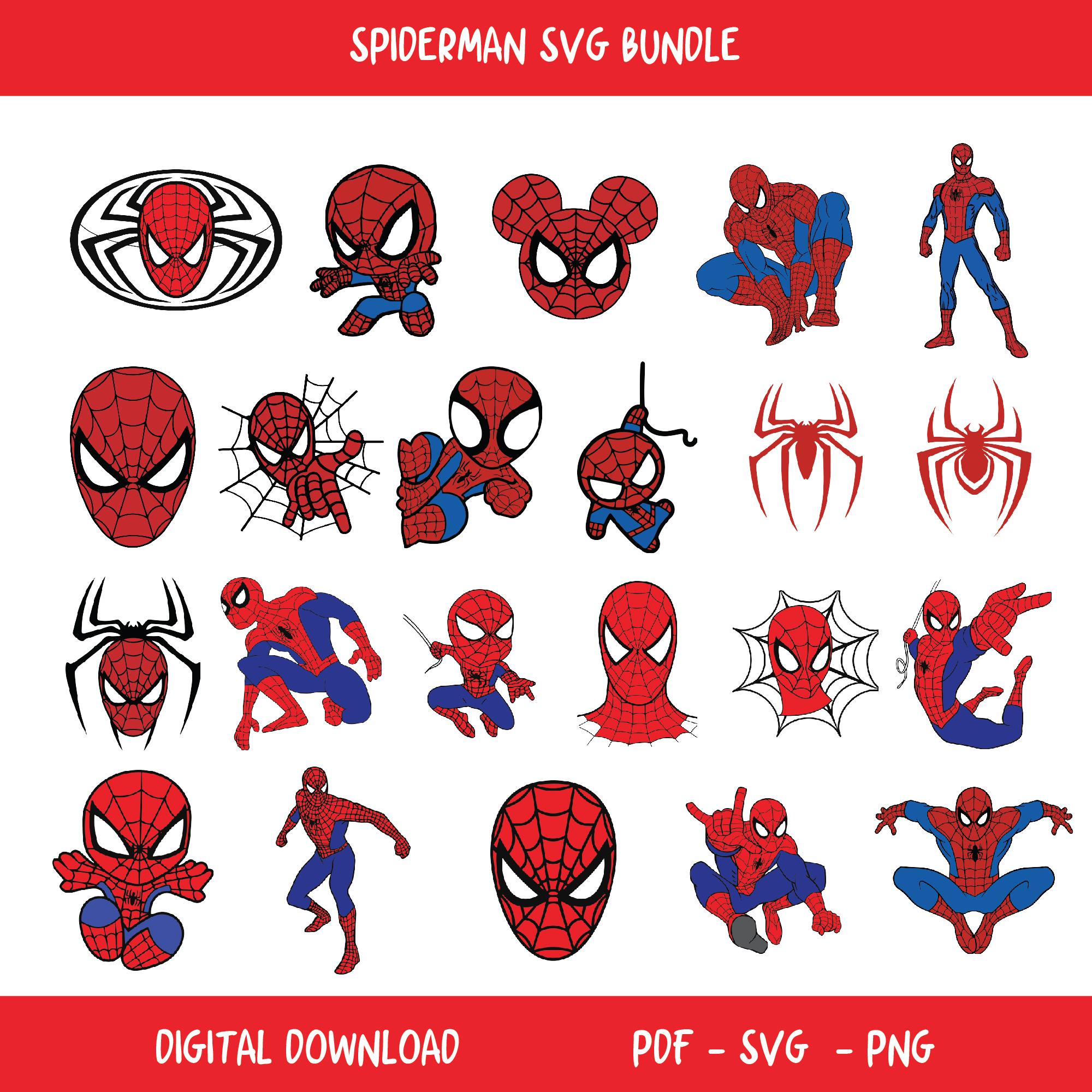 Spiderman Svg Bundle, Spiderman Clipart, Spiderman Cut Files for Circut ...