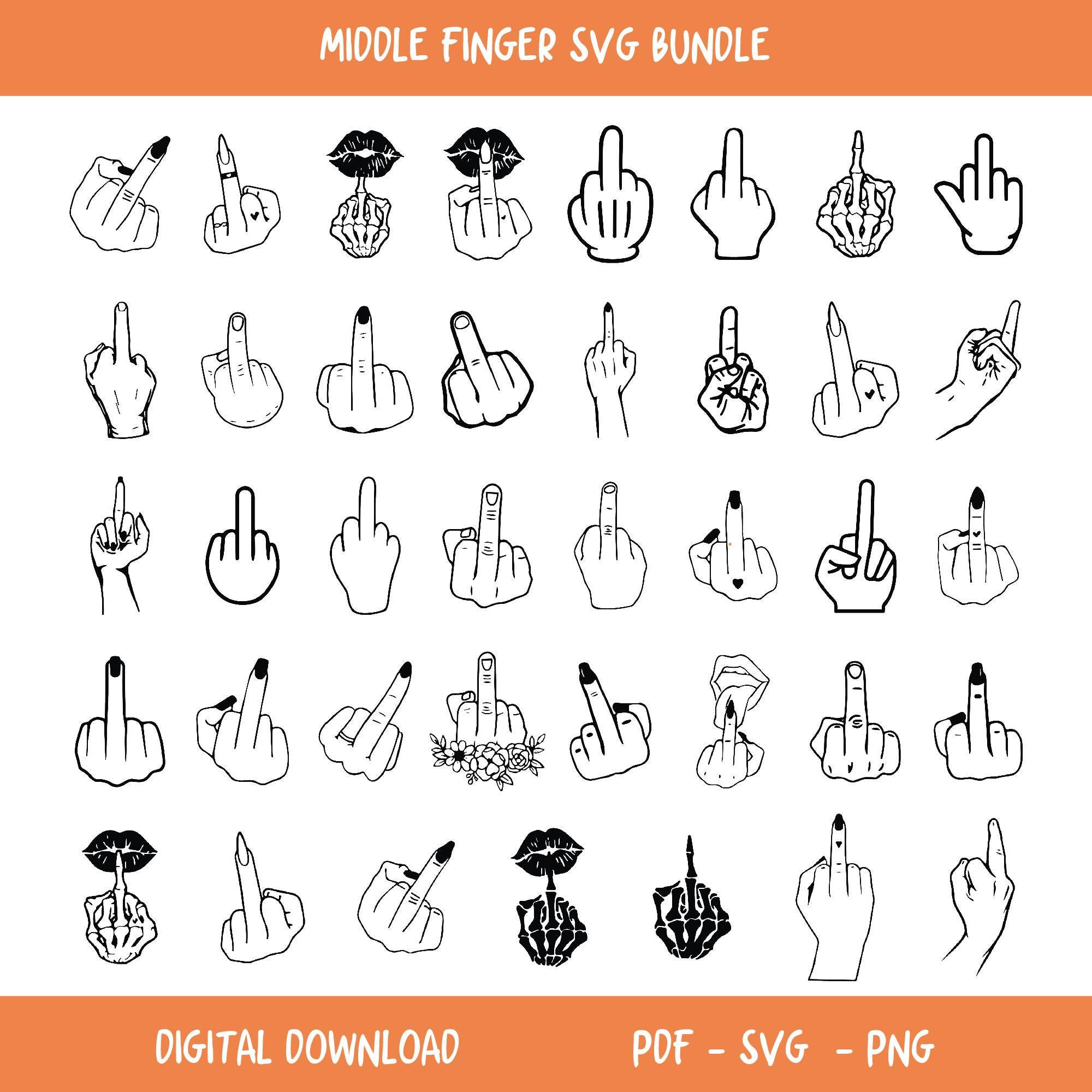 Mega Middle Finger Svg Bundle, Middle Finger Clipart, Middle Finger Cut ...