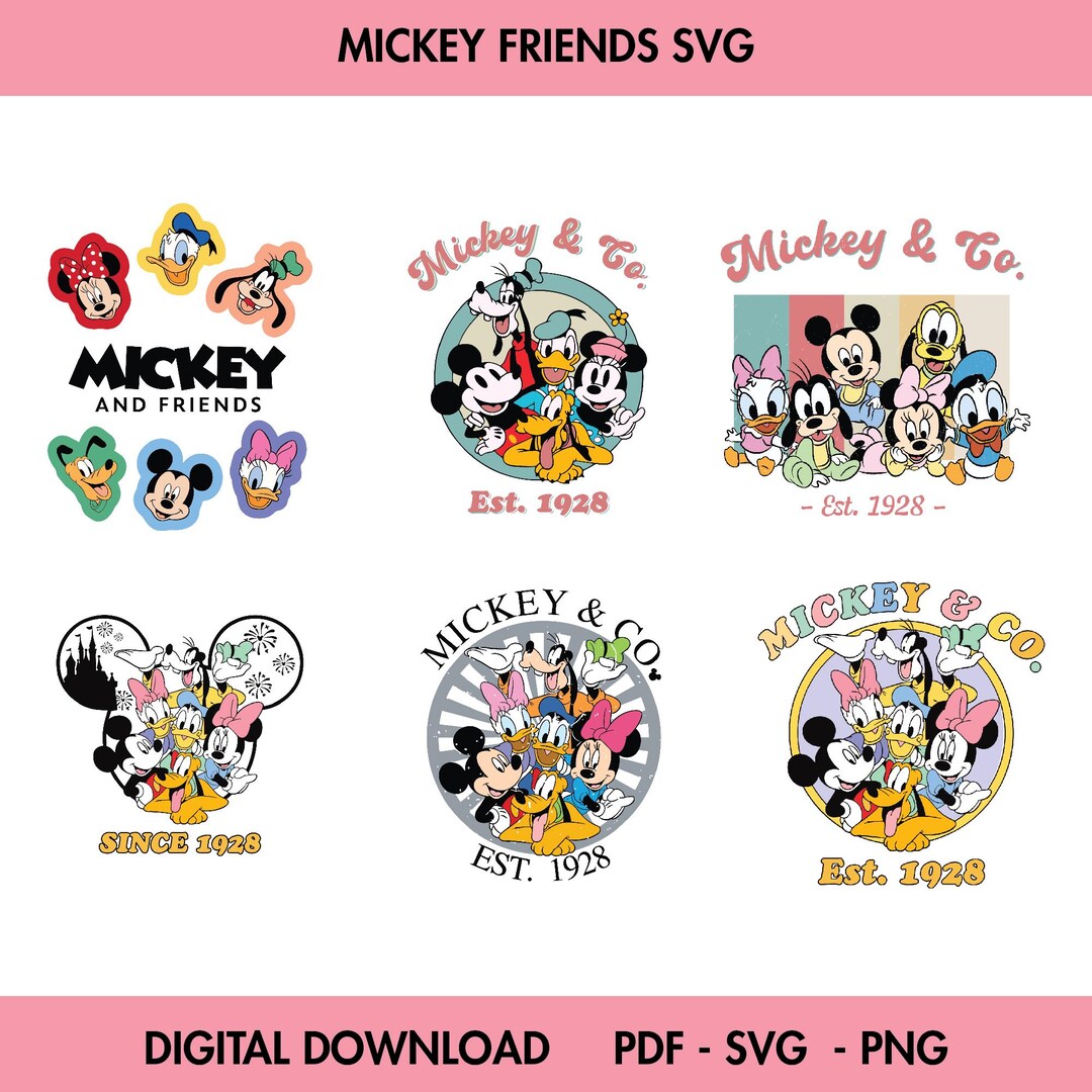 Mega Mickeyy & Friends SVG Bundle, Family Vacation 2025 Png, Family ...