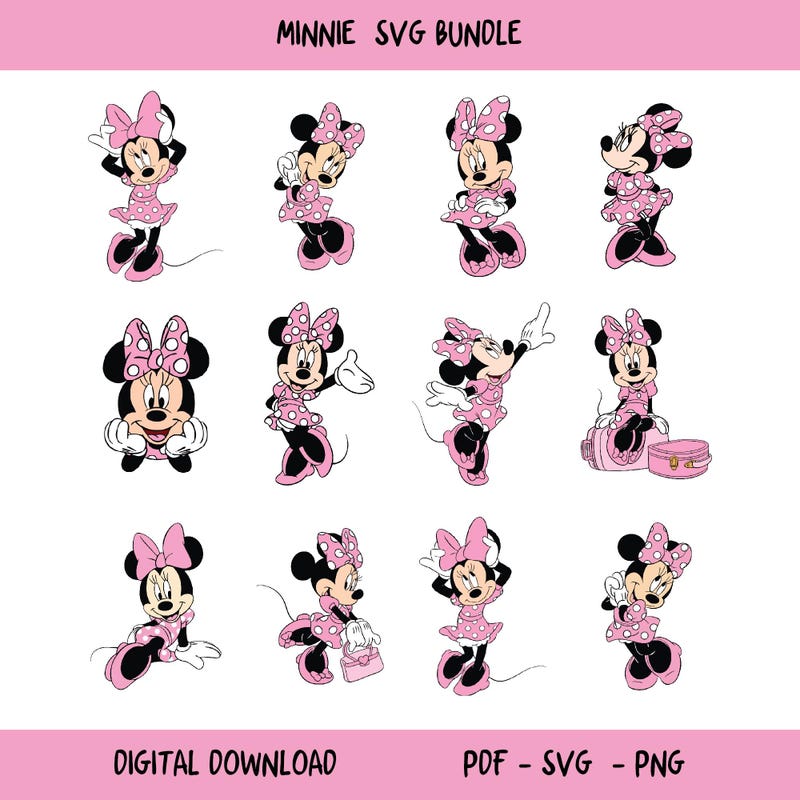 Minnie Mouse Svg - Etsy