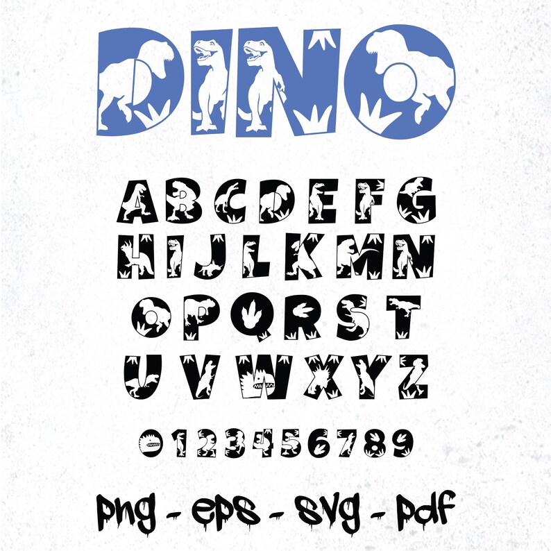 Dinosaur Alphabet SVG Bundle, Dinosaur Tff Font, Dinosaur Otf Font ...