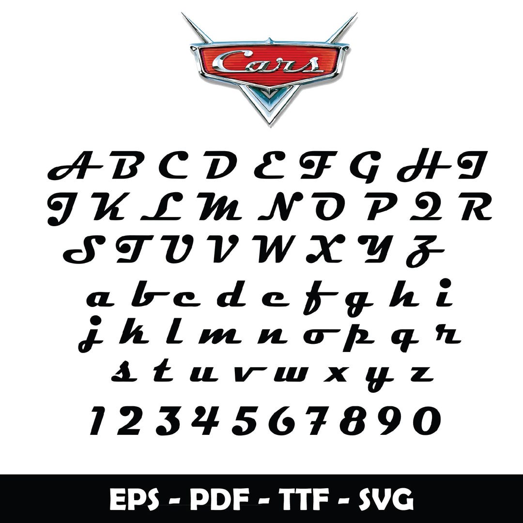Cars Font, Cars Emblem Svg, Cars Logo Svg, Cars Svg, Cars Font Svg ...
