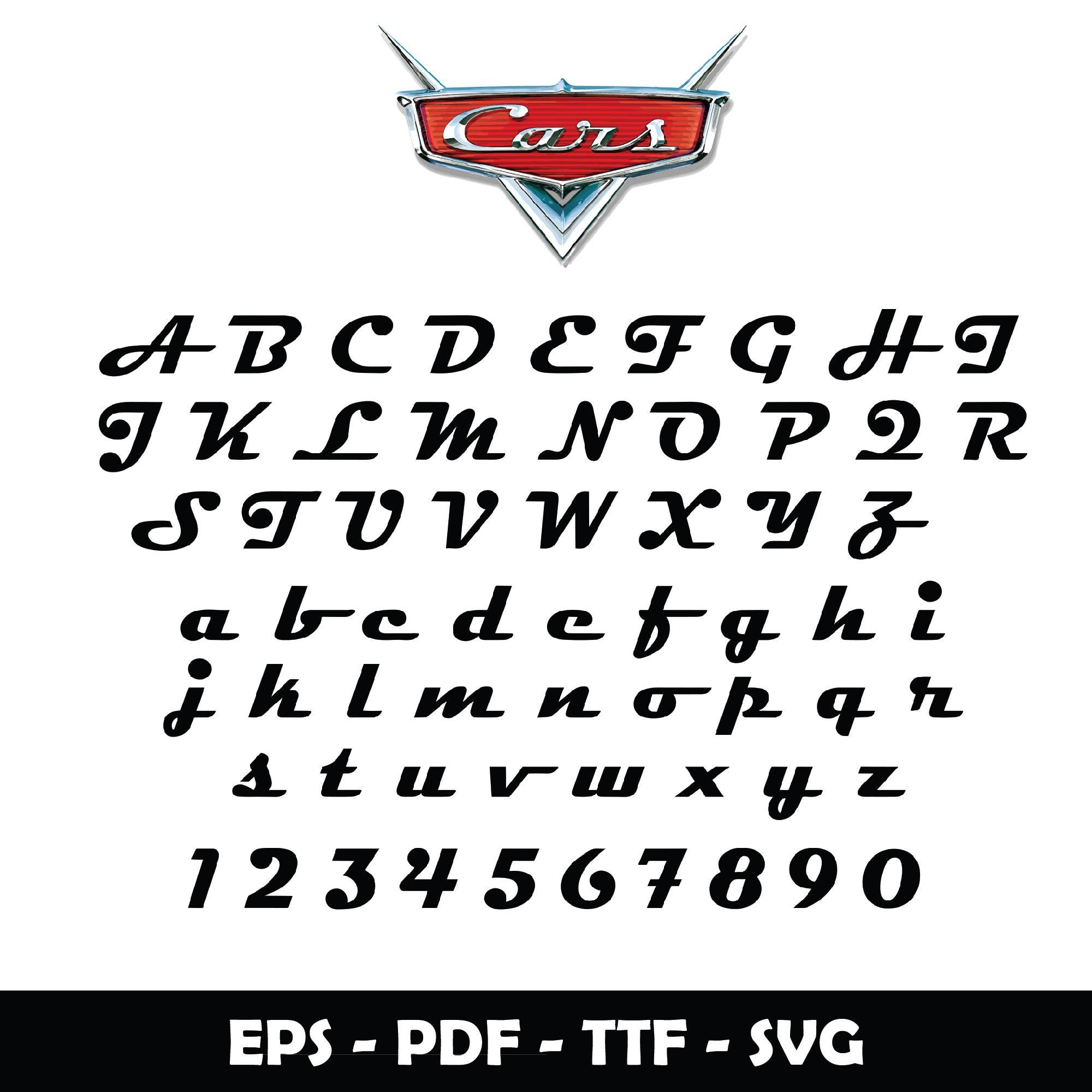 Cars Font, Cars Emblem Svg, Cars Logo Svg, Cars Svg, Cars Font Svg ...