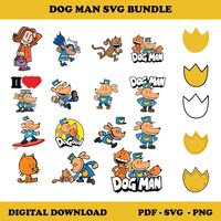 Dog Man SVG PNG JPG - Etsy