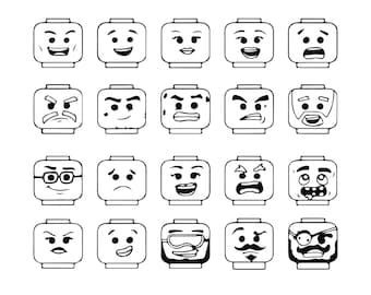 Brick Faces Svg Bundle, Kids Toys Svg Png, Brick Svg Png, Building ...