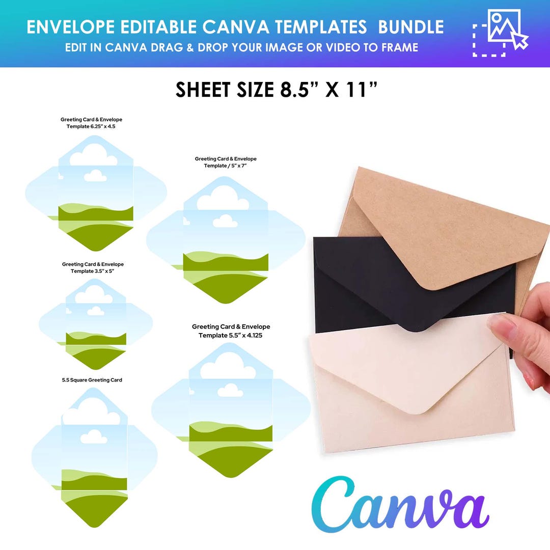 5x7 Envelope Liner Template, Drag and Drop Envelope Liner Canva ...