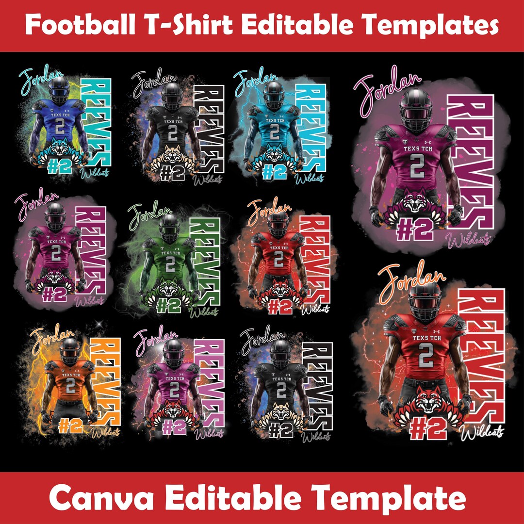 10 Football Bootleg Canva Editable Template, Custom Football ...
