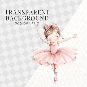 Ballerina Clipart, Cute Watercolor Ballet PNG, Digital Download for ...