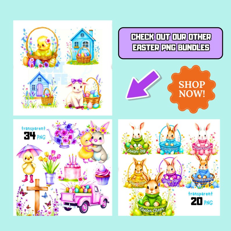 21 Floral Easter Eggs PNG Clipart Bundle, Easter Clipart, Eggs Clipart ...