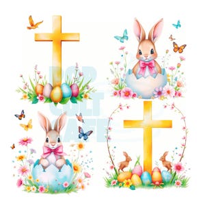 25 PNG Set Easter Clipart Bundle, Spring Holiday Llustrations Designs ...