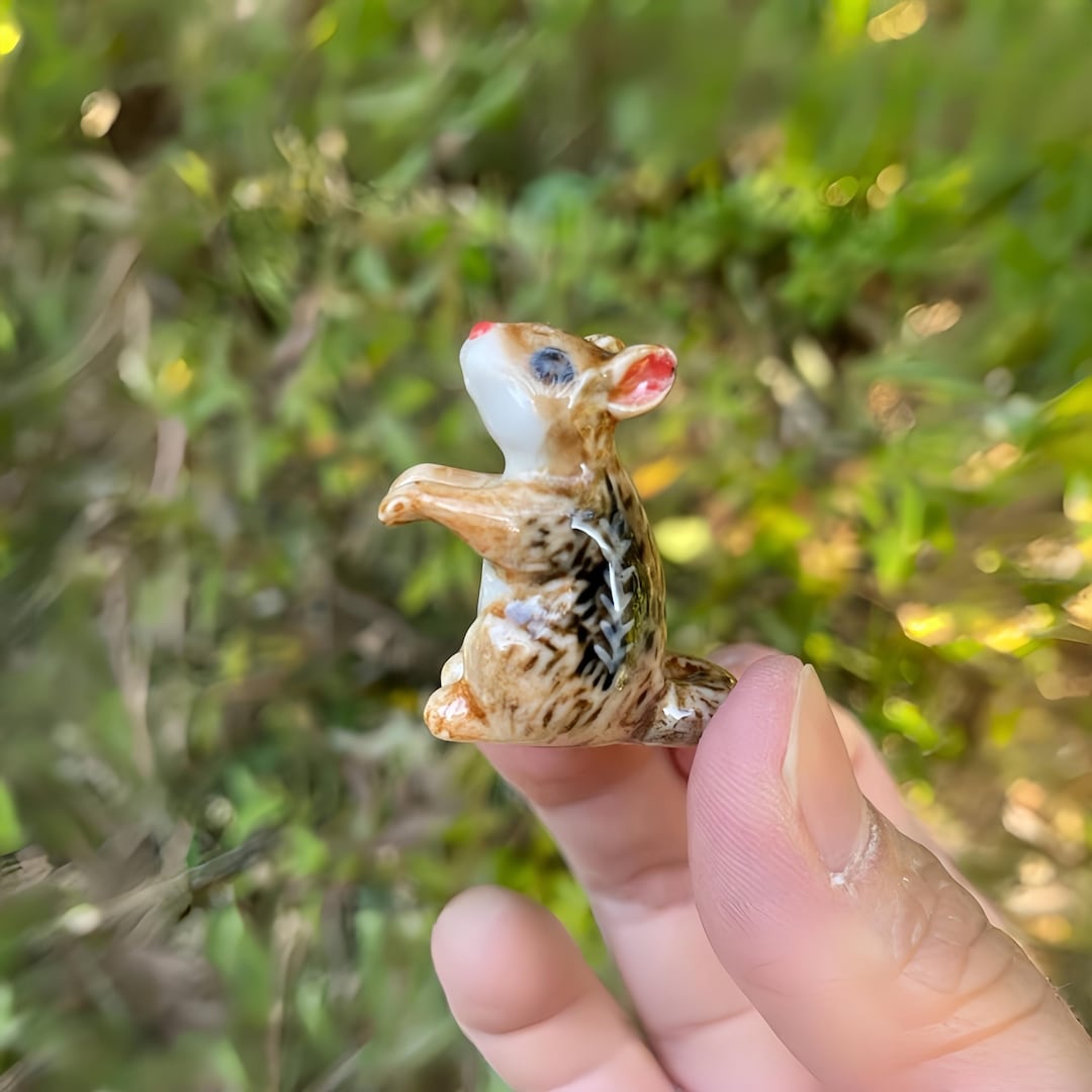 Handmade Ceramic Chipmunk Figurine – Mini Pottery Woodland Animal, High ...