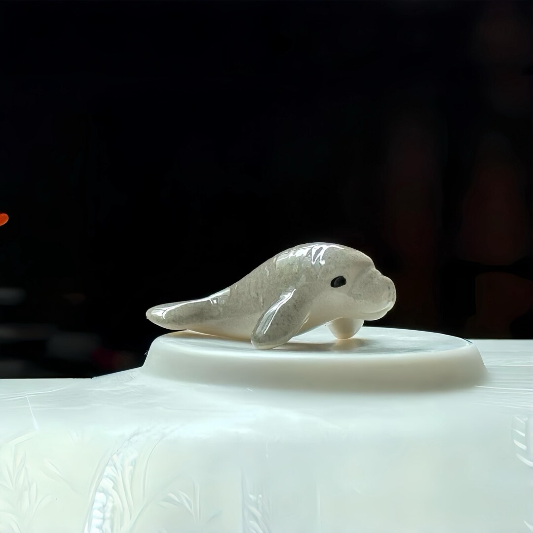 Handmade Ceramic Manatee Figurine | Mini Animal Sculpture | Cute Sea ...