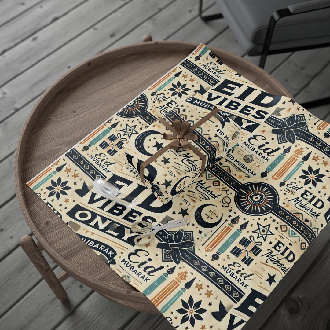 Eid Mubarak Wrapping Paper | Festive Gift Wrap, Eid Celebration Decor ...