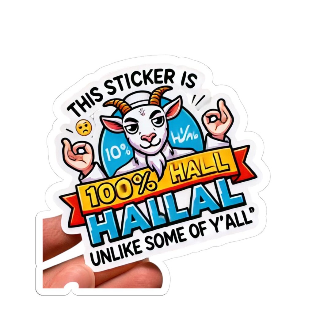 100% Halal Goat Kiss-cut Stickers, Fun Stickers for Laptop, Car, Water ...