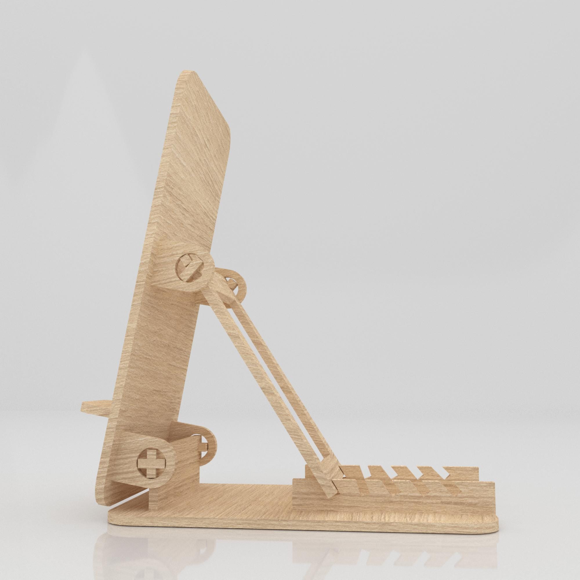 Adjustable Phone Stand SVG Laser Cut File | Wooden Mobile Holder ...