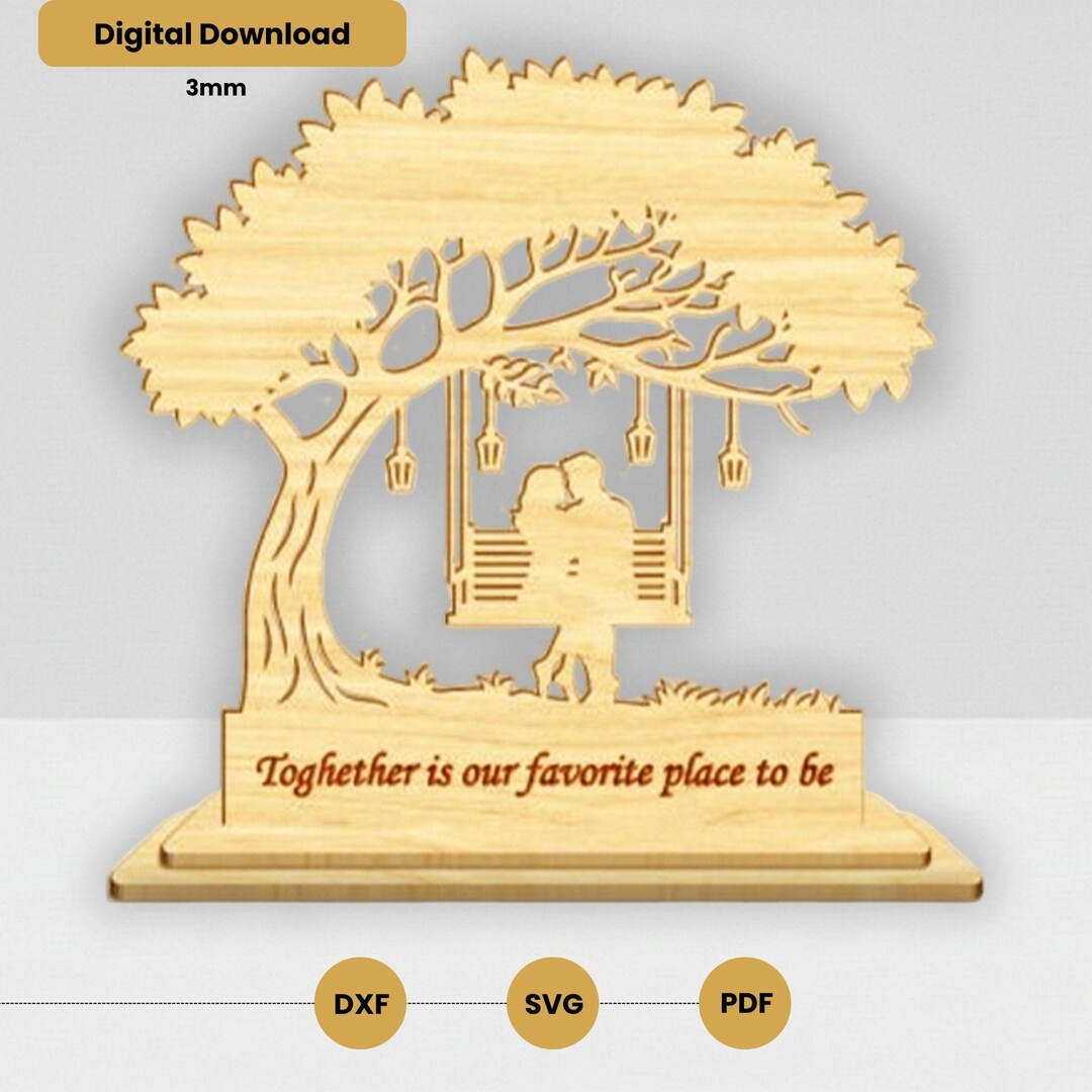 Couple Under Tree Laser Cut File | Romantic Decor (SVG DXF PDF) - Etsy