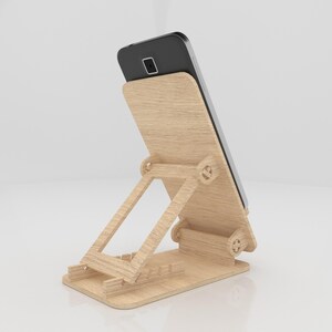 Adjustable Phone Stand SVG Laser Cut File | Wooden Mobile Holder ...
