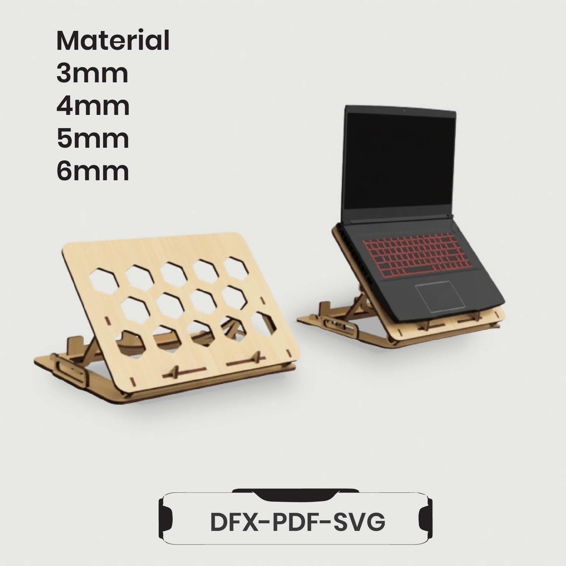 Laser Cut Laptop Stand SVG | Adjustable, Portable Desk (digital ...