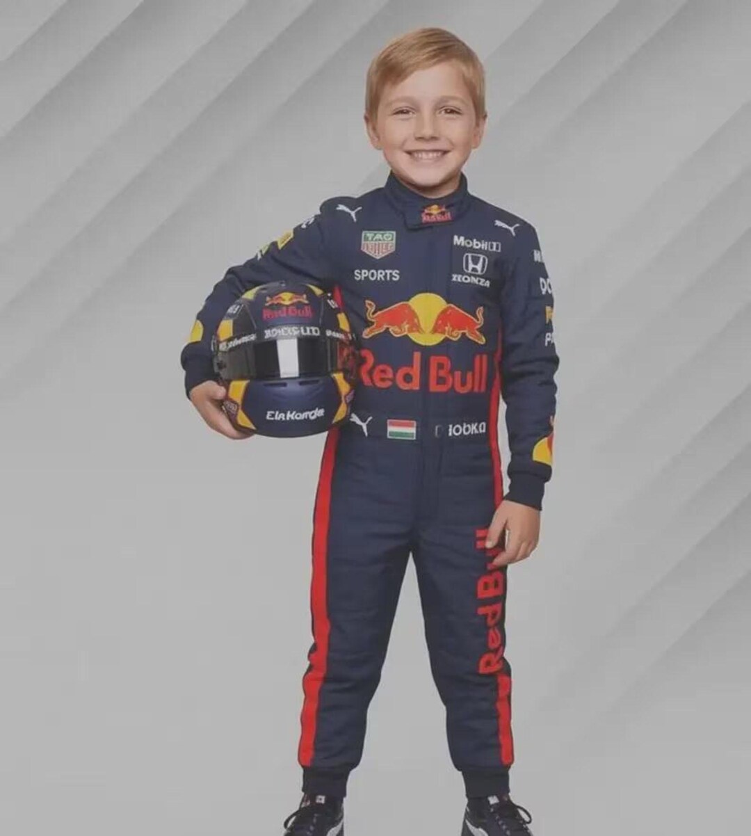 Kids Red Bull Racing Suit Costume | Formula 1 Driver Outfit for Boys ...