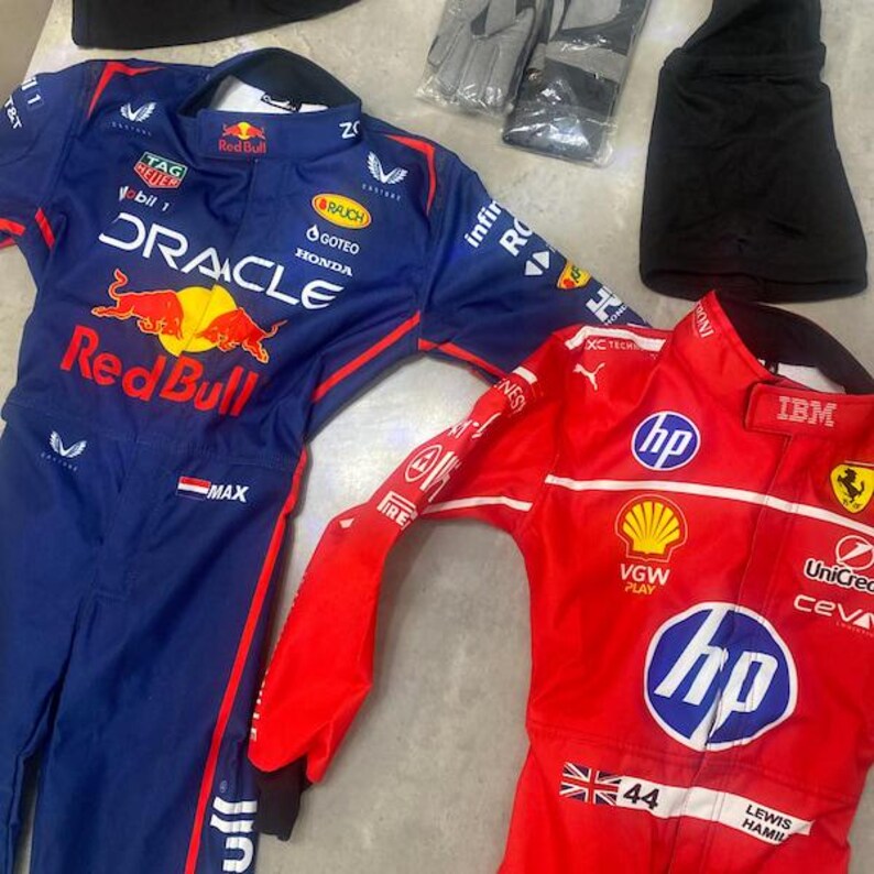 Kids F1 Racing Suit Costume – Baby Formula 1 Race Driver Outfit, Red ...