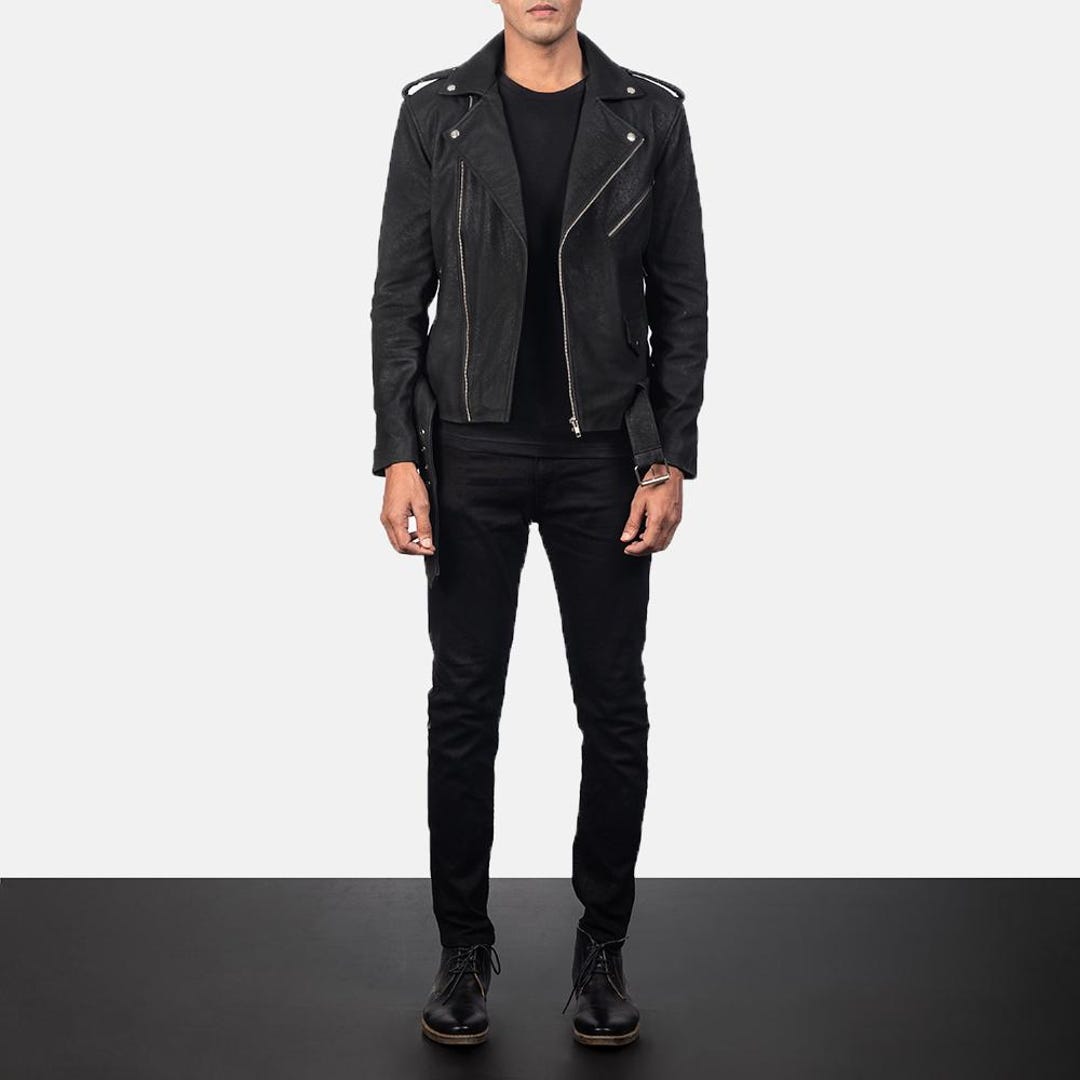Men's Allaric Alley Distressed Black Leather - Etsy