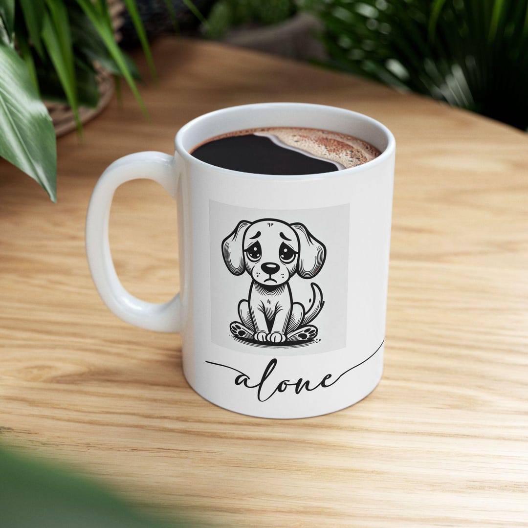 Sad Dog Ceramic Mug, Cute Puppy Coffee Cup, Animal Lover Gift, Pet ...