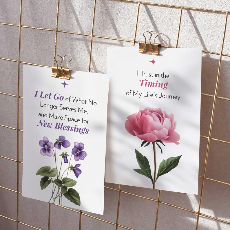Printable Flower Affirmation Cards, Self Care, Self Love, Encouragement ...