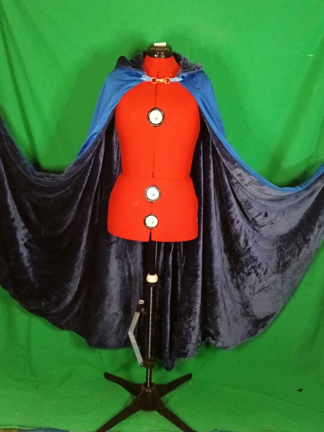 Long Blue Reversible Hooded Cloak - Etsy