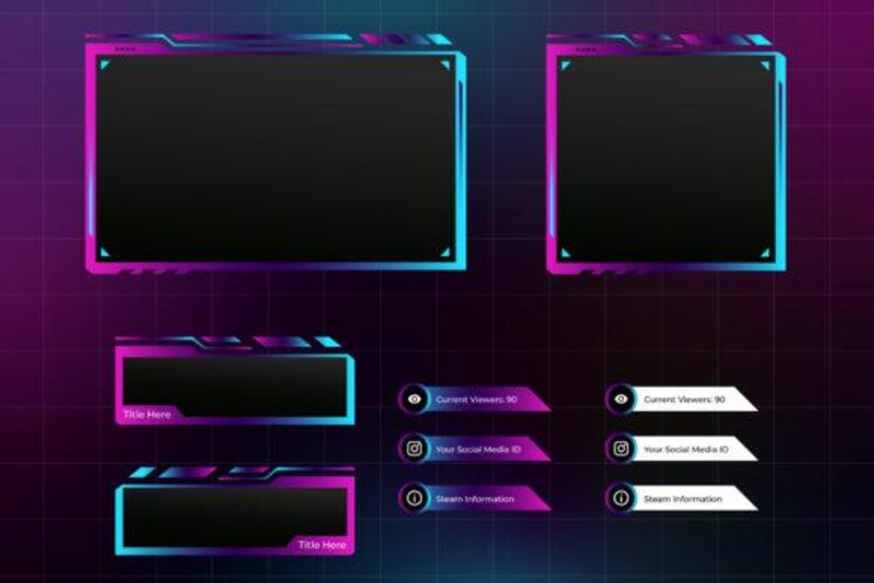 10x Twitch Panel Animated Streaming Overlay Pack | Twitch Overlay Pack ...