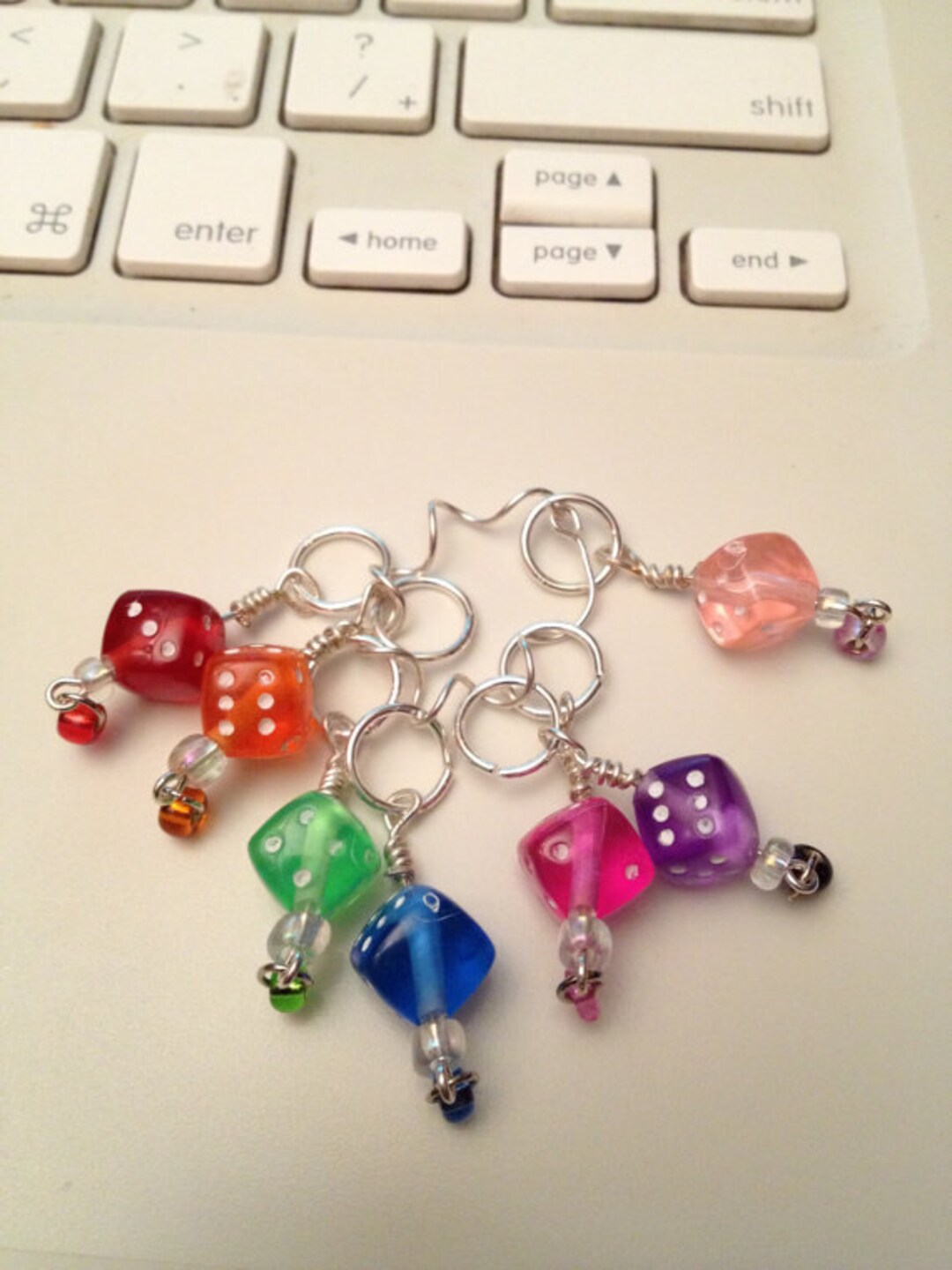 Beaded Dice Stitch Markers - Etsy